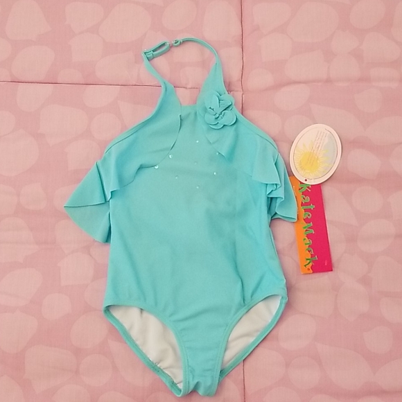 Kate Mack | Swim | Nwt Kate Mack Aqua Halter Piece Swimsuit Size 3t ...